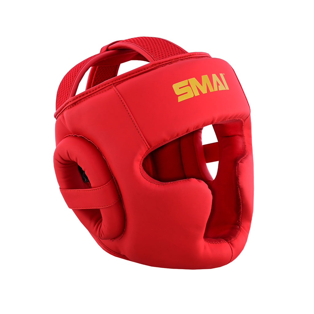 Gold Series Boxing Headgear - Red/Gold | SMAI
