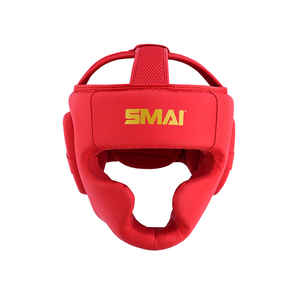 Gold Series Boxing Headgear - Red/Gold | SMAI