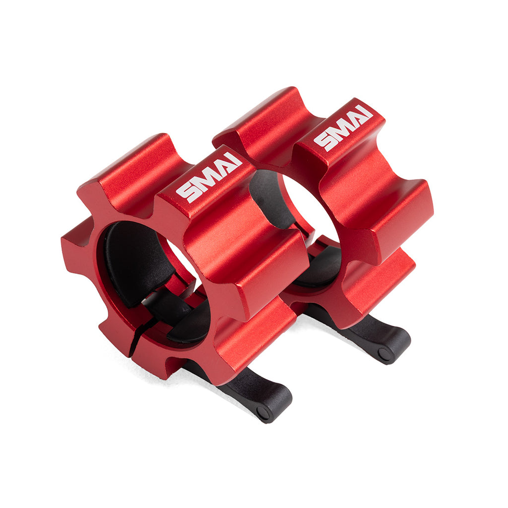 Aluminium Easy Lock Collars for Barbells - Red | SMAI