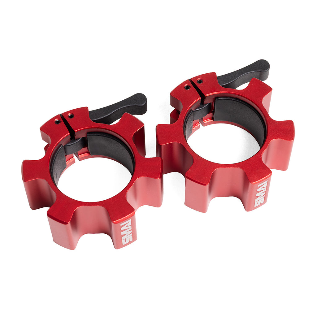 Aluminium Easy Lock Collars for Barbells - Red | SMAI