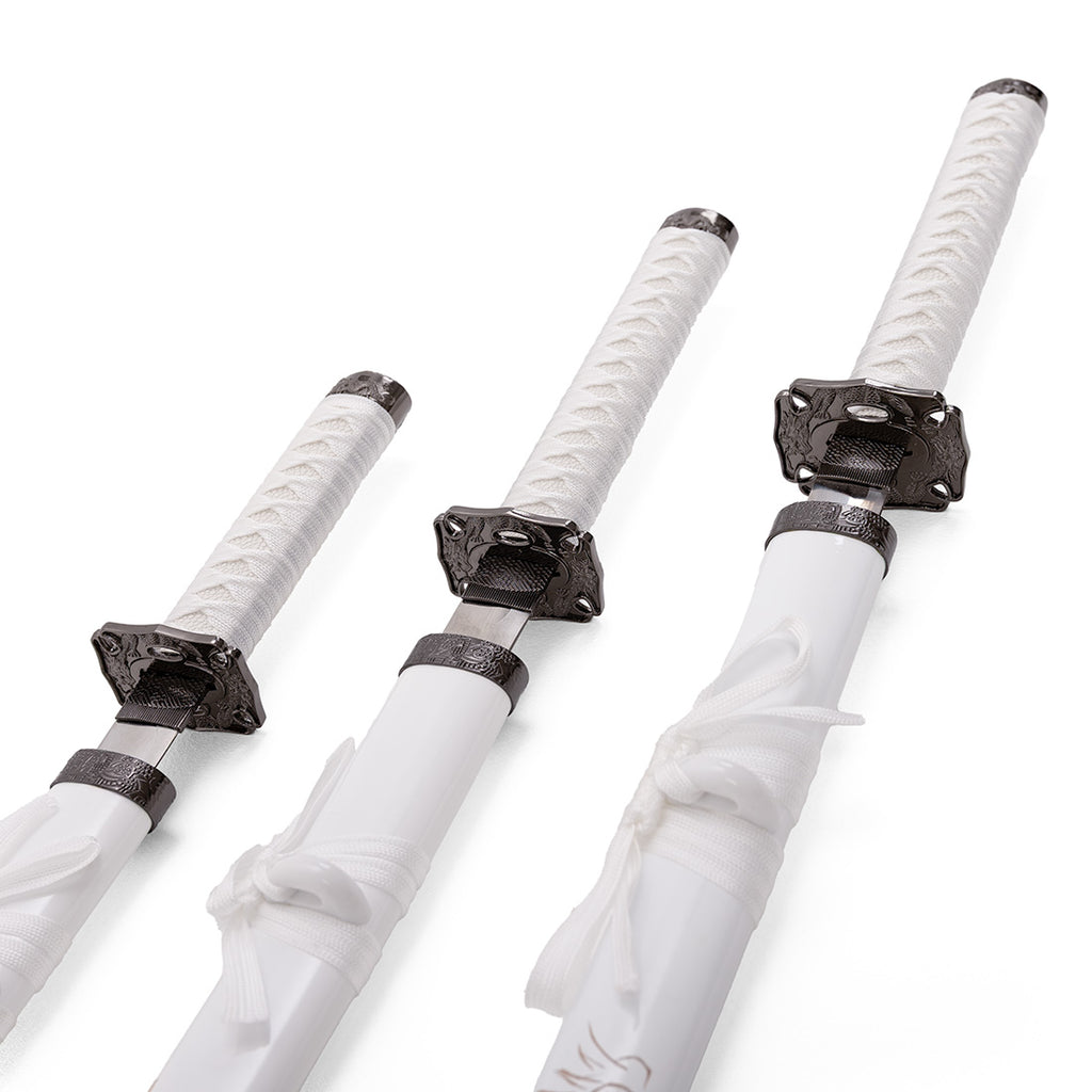 White Samurai 3pc Sword & Stand | Martial Arts | SMAI