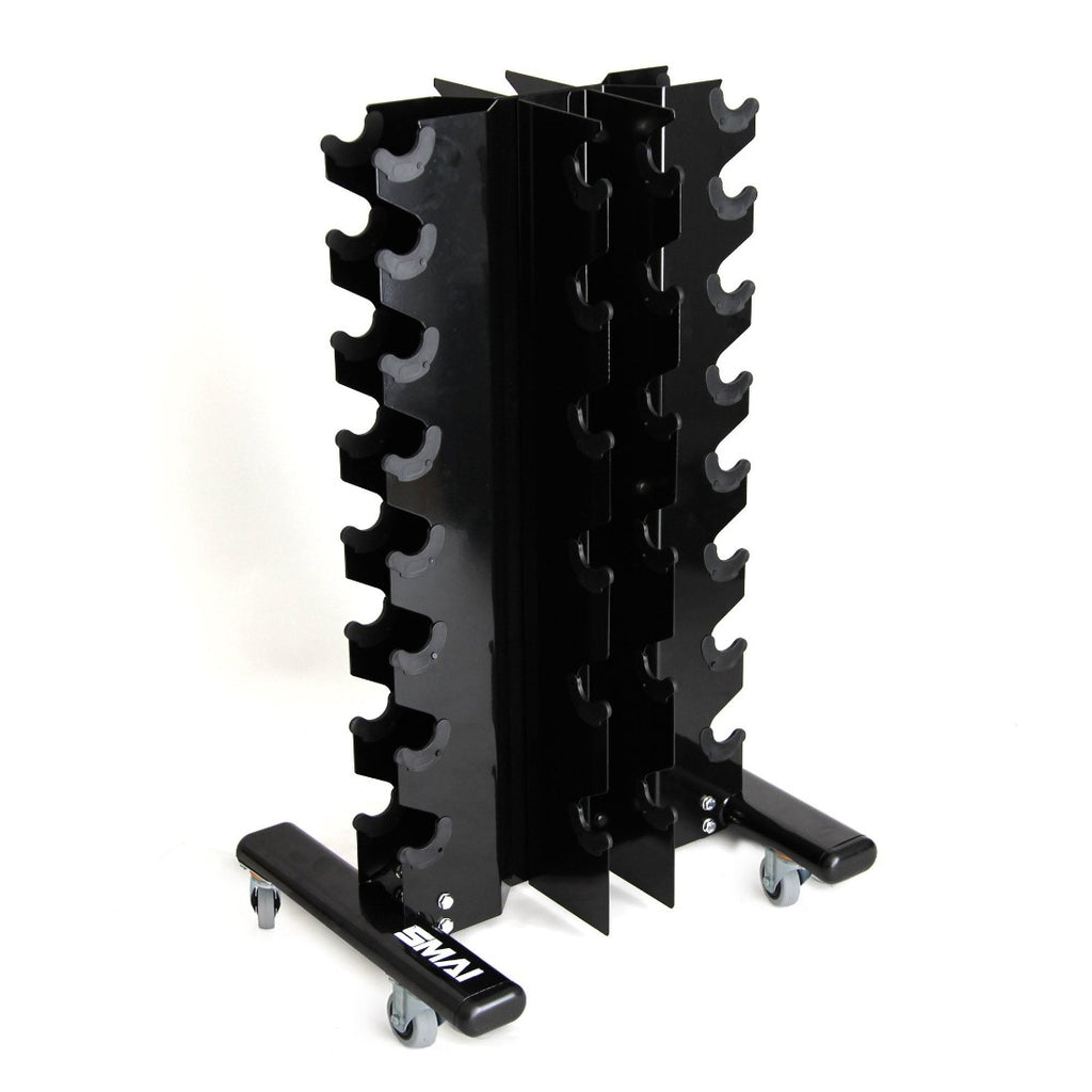 Rubber Hex Dumbbell Set 1-20kg With Vertical Storage Rack | SMAI