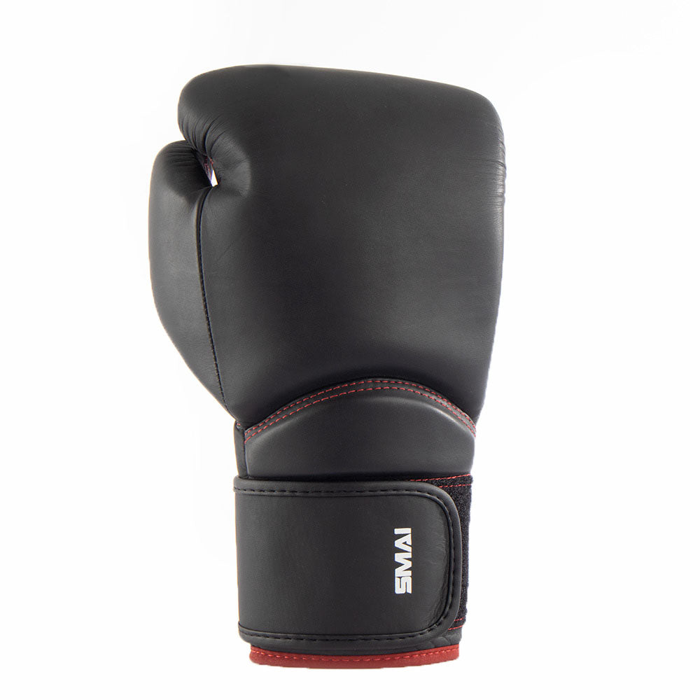 Premium Black Cowhide Leather Boxing Gloves | SMAI