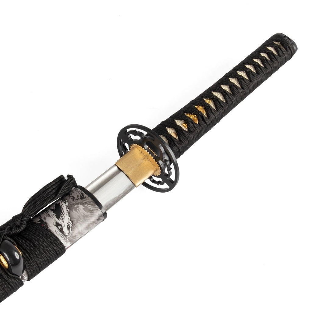 Katana - Medium Carbon Black Wolf | Martial Arts | SMAI
